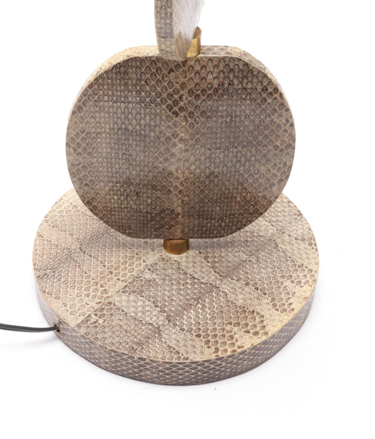 R and Y Augousti French Modern Snakeskin Table Lamp at 1stDibs