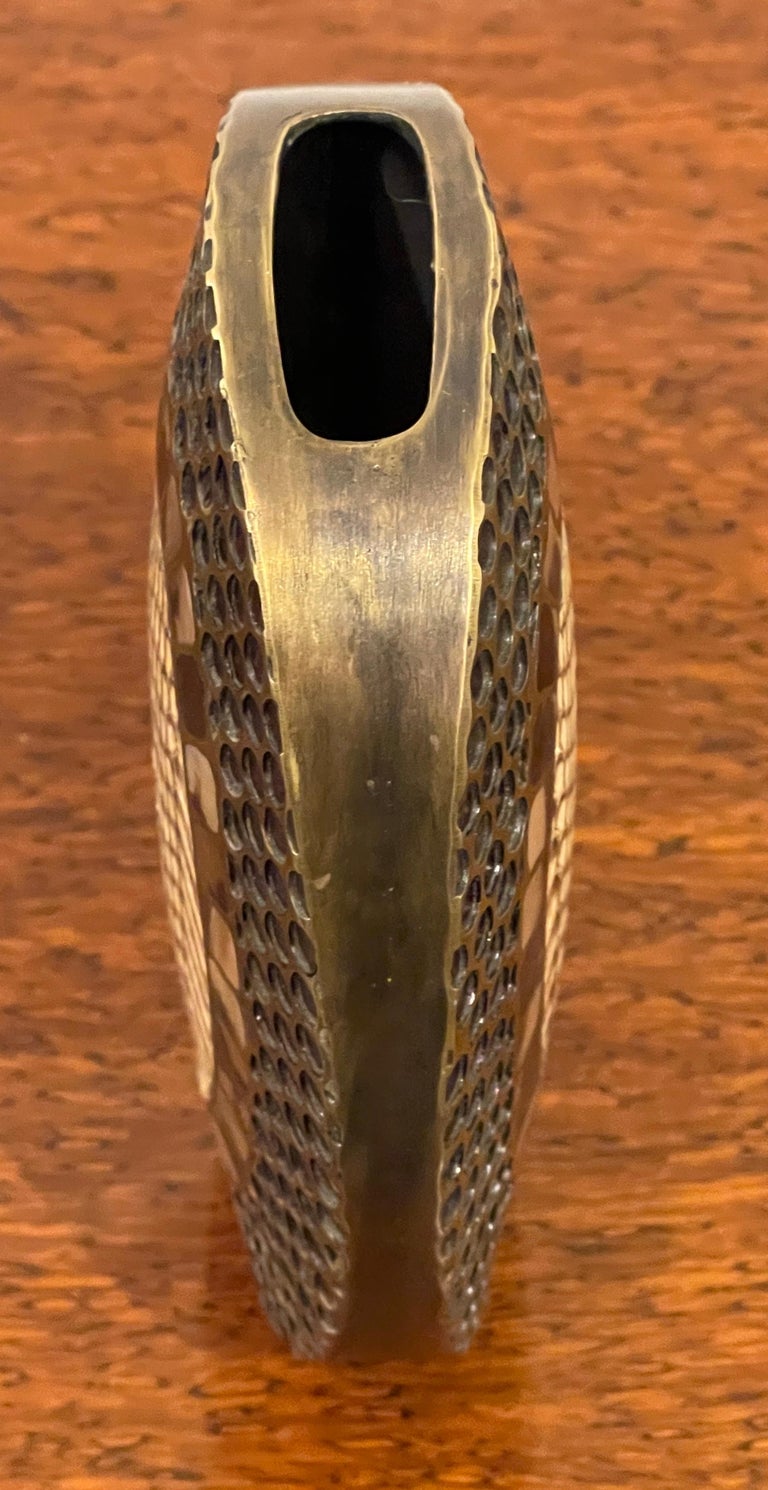 R&Y Augousti, Modern Enameled Bronze, Abalone and Python Oval Vase For ...