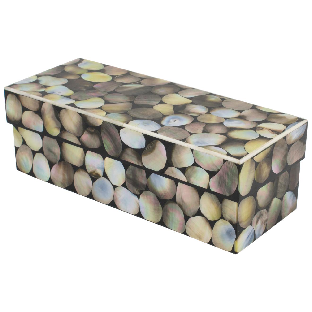 Walnut Stationary Box Inlaid with Ebony and Mother-of-Pearl For Sale at ...