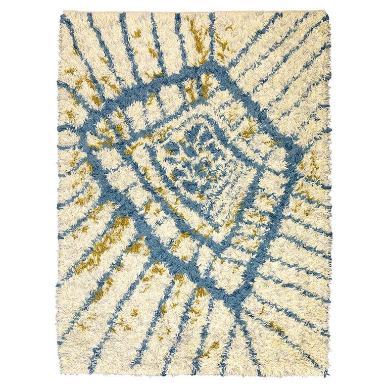 Rya Rug Shaggy Abstract Design For Sale at 1stDibs