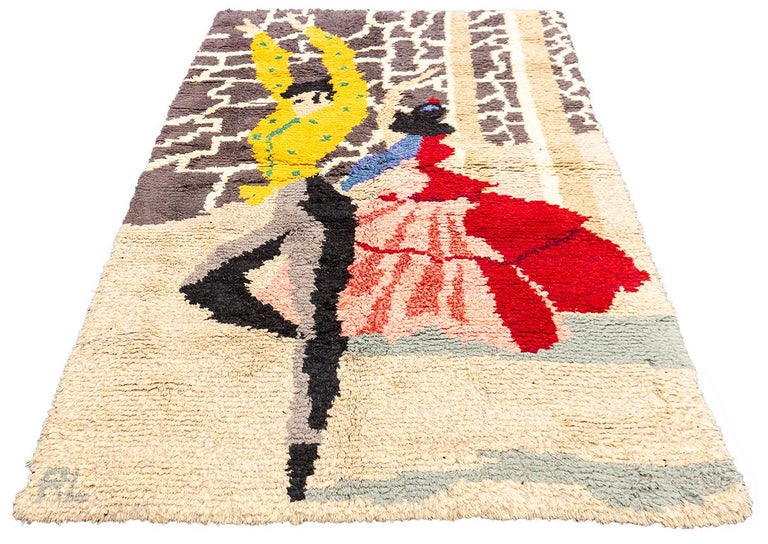 Rya Rug Spanish Dance Design For Sale at 1stDibs