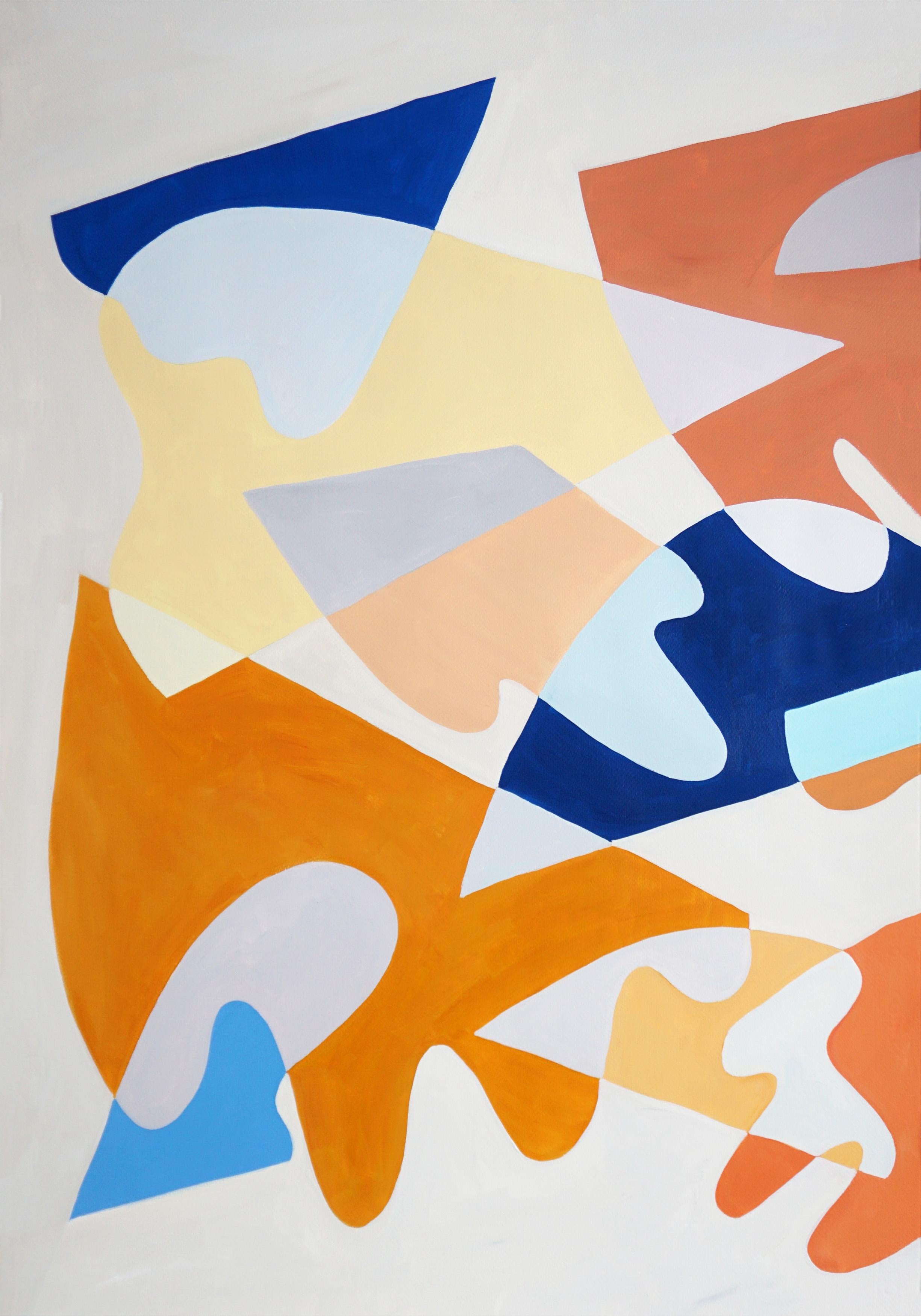 Ryan Rivadeneyra - Fragments of Summer, Jetsons Shapes, Memphis Floating Forms Diptych in Yellow ...