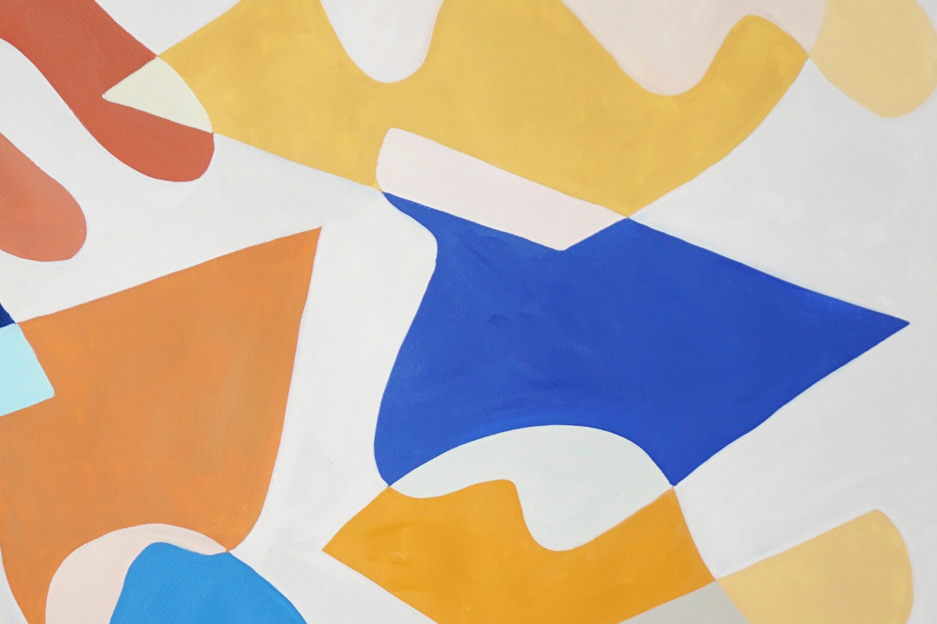 Ryan Rivadeneyra - Fragments of Summer, Jetsons Shapes, Memphis Floating Forms Diptych in Yellow ...