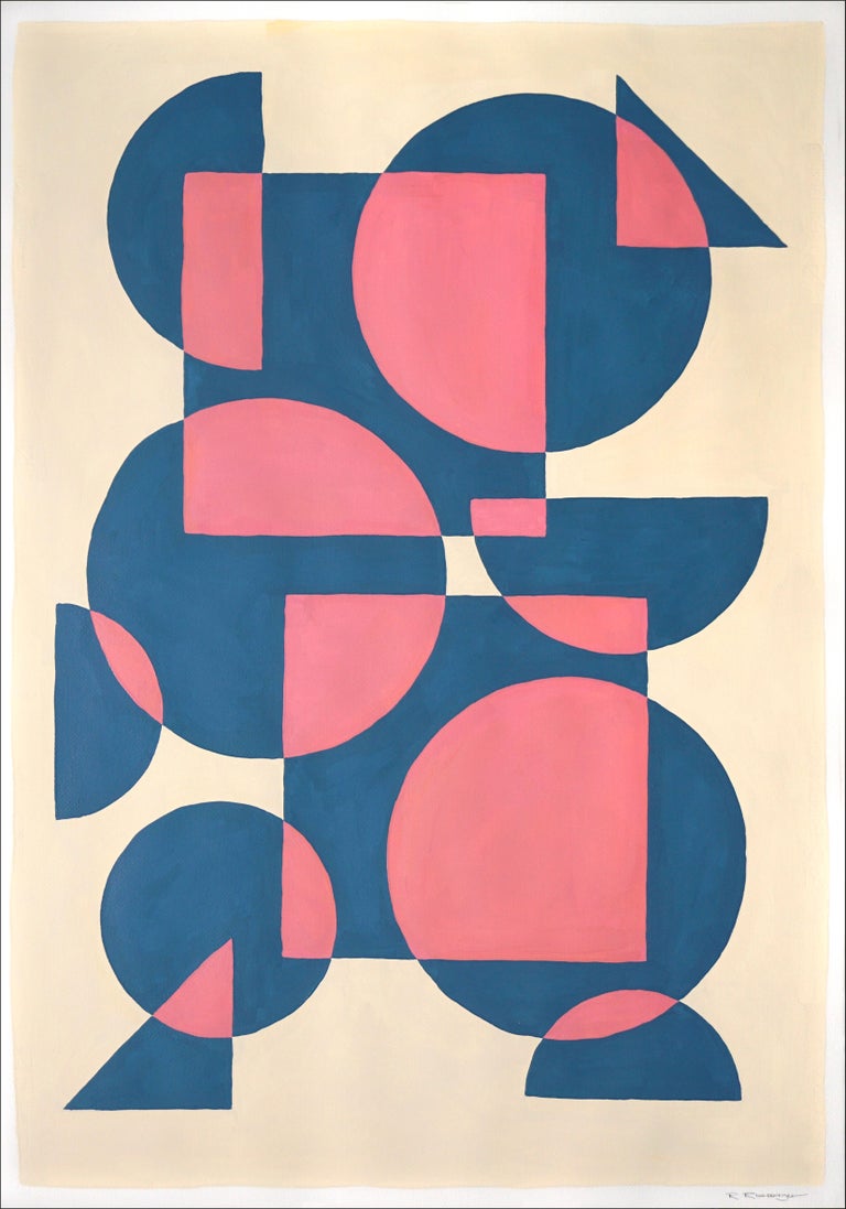 Ryan Rivadeneyra - Futurist Geometric Homage, Blue and Pink, Positive ...