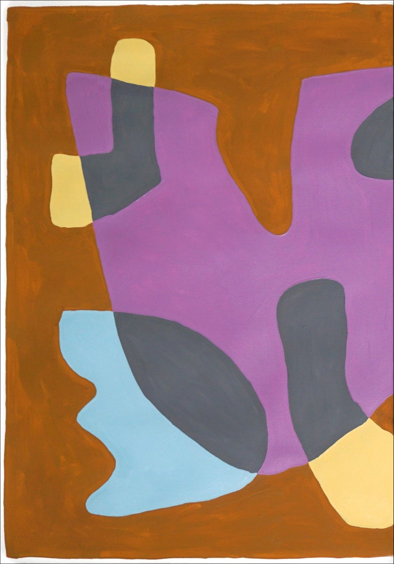 Ryan Rivadeneyra - Great Barrier Reef Diptych, Overlapping Coral Shapes, Violet, Yellow, Blue ...