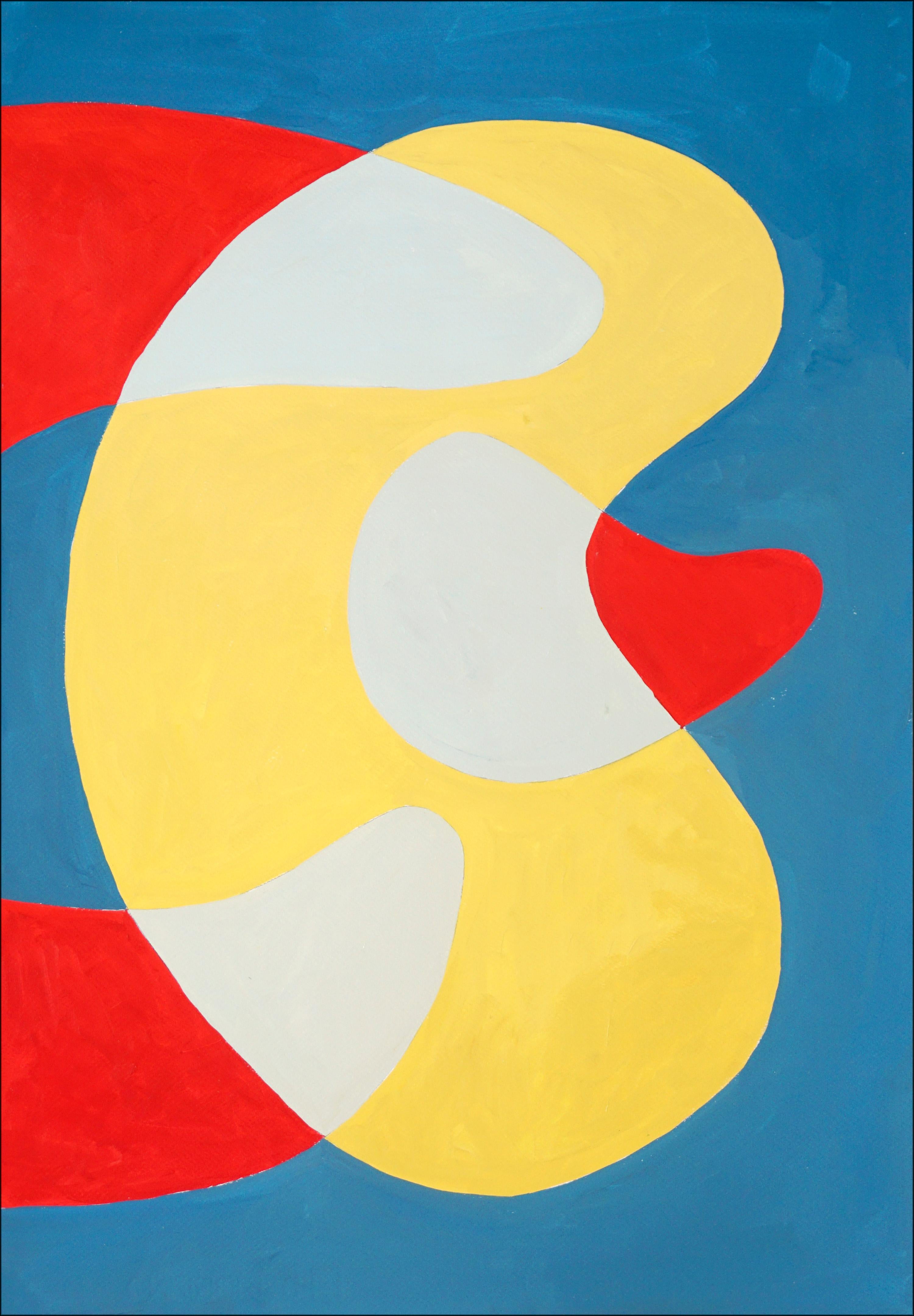 Ryan Rivadeneyra - Kidney Pools in Primary Tones Diptych, Modern Abstract Shapes Red, Blue ...