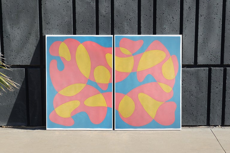 Ryan Rivadeneyra - Modernist Primary Colors Contours, Mid-Century Diptych, Classy Transparencies ...