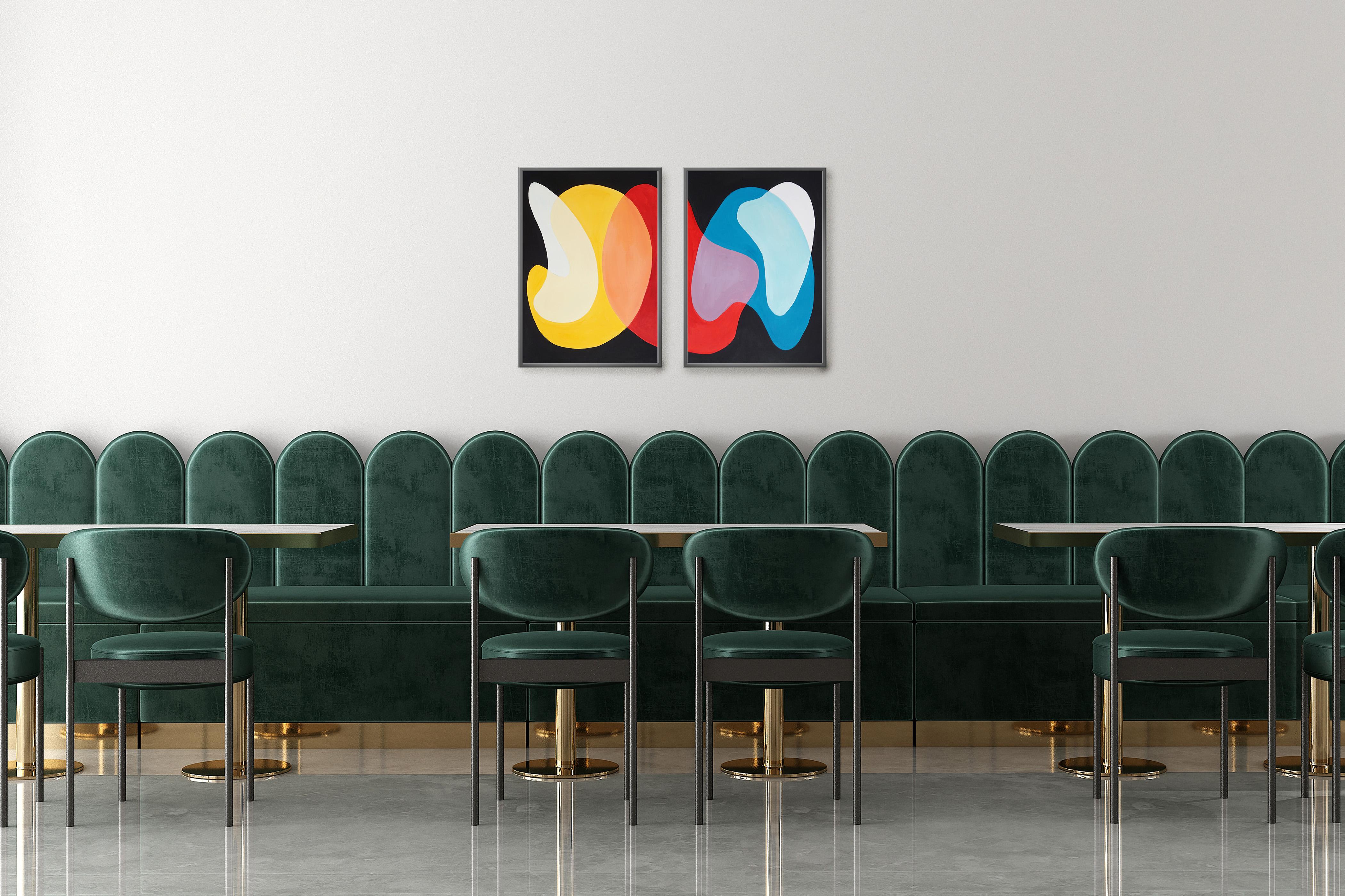 Ryan Rivadeneyra - Night Lights, Color Theory Diptych Mid-Century ...