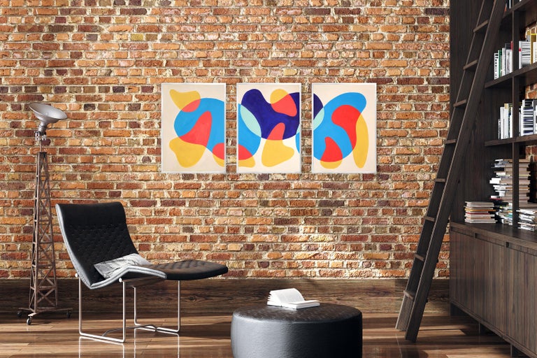 Ryan Rivadeneyra - Swimming Pools in The Desert, Abstract Modern Shapes in Primary Tones ...