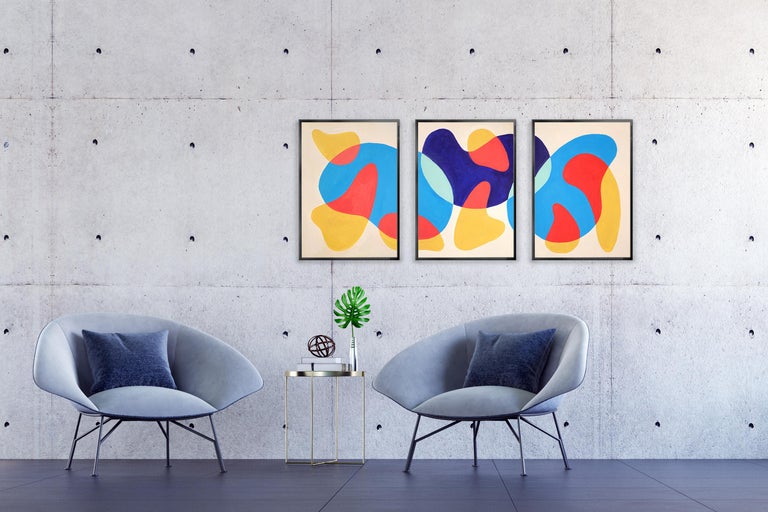 Ryan Rivadeneyra - Swimming Pools in The Desert, Abstract Modern Shapes in Primary Tones ...