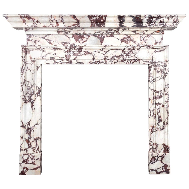 Ryan and Smith Portavo Breccia Viola Marble Fireplace For Sale at 1stDibs