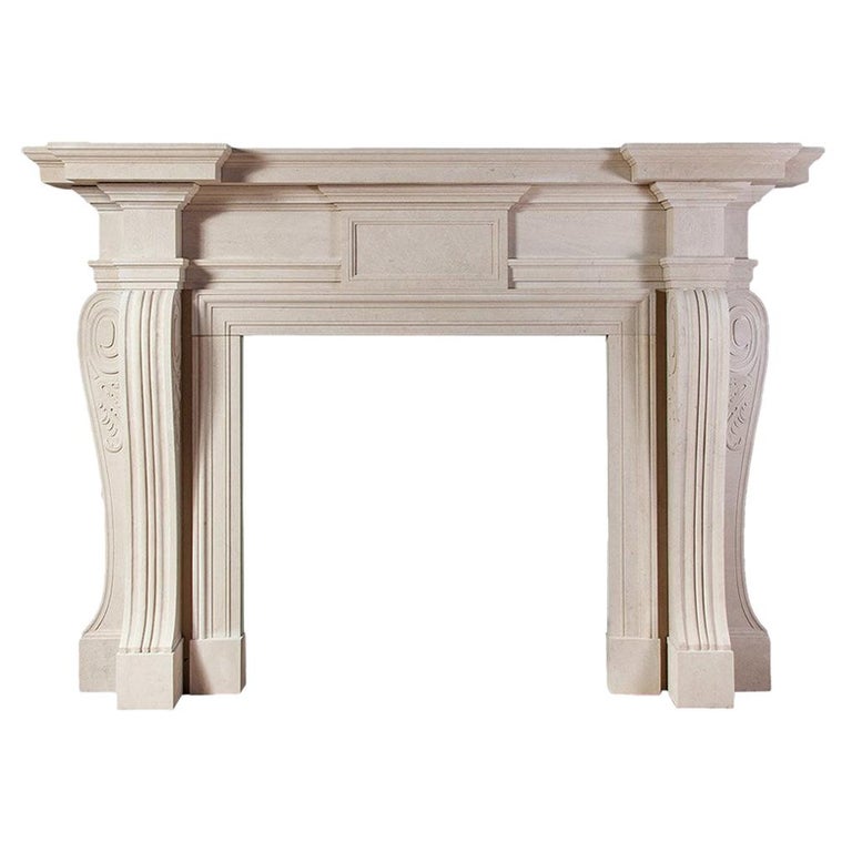 Ryan and Smith Russborough, Large Palladian Portland Stone Fireplace For Sale at 1stDibs