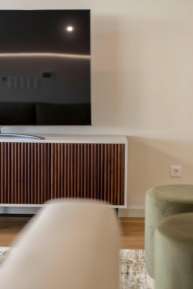 Scandinavian modern Ryan Tv Cabinet made with walnut and iron, Handmade ...