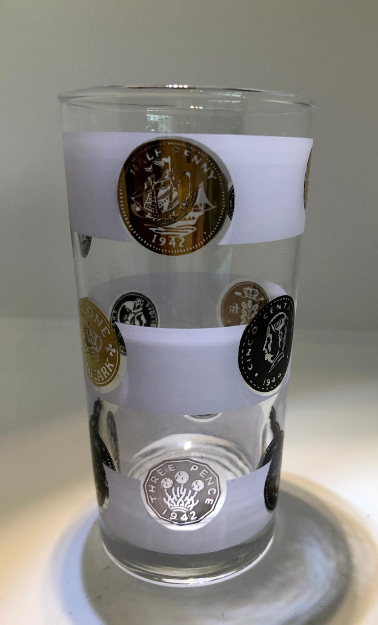 S/15 "Old Coin" Gold, Black and Copper Over Frosted and Clear Tall ...