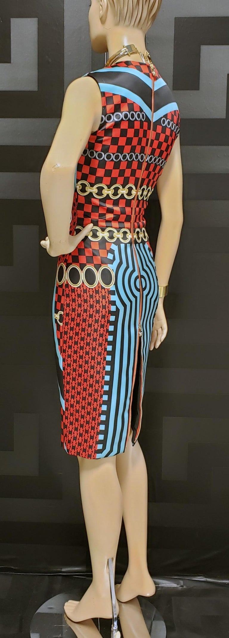 S/2015 NEW VERSACE "STAINED GLASS WINDOW" MIDI DRESS Sz 38 - 4 For Sale ...
