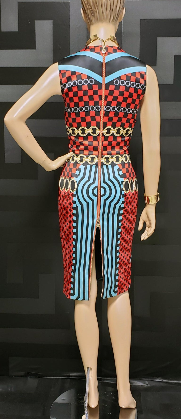 S/2015 NEW VERSACE "STAINED GLASS WINDOW" MIDI DRESS Sz 38 - 4 For Sale ...