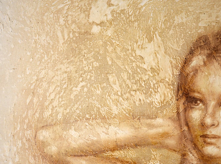 Standing Nude Woman - Acrylic on Canvas with Heavy Gesso For Sale at ...