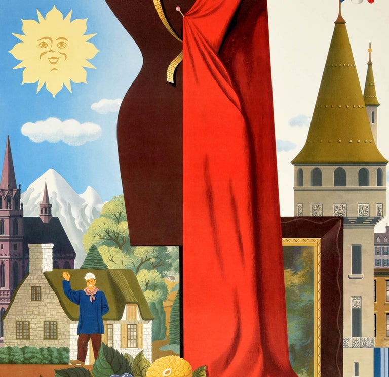 S Greco - Original Vintage Travel Poster France Fly TWA Lockheed ...