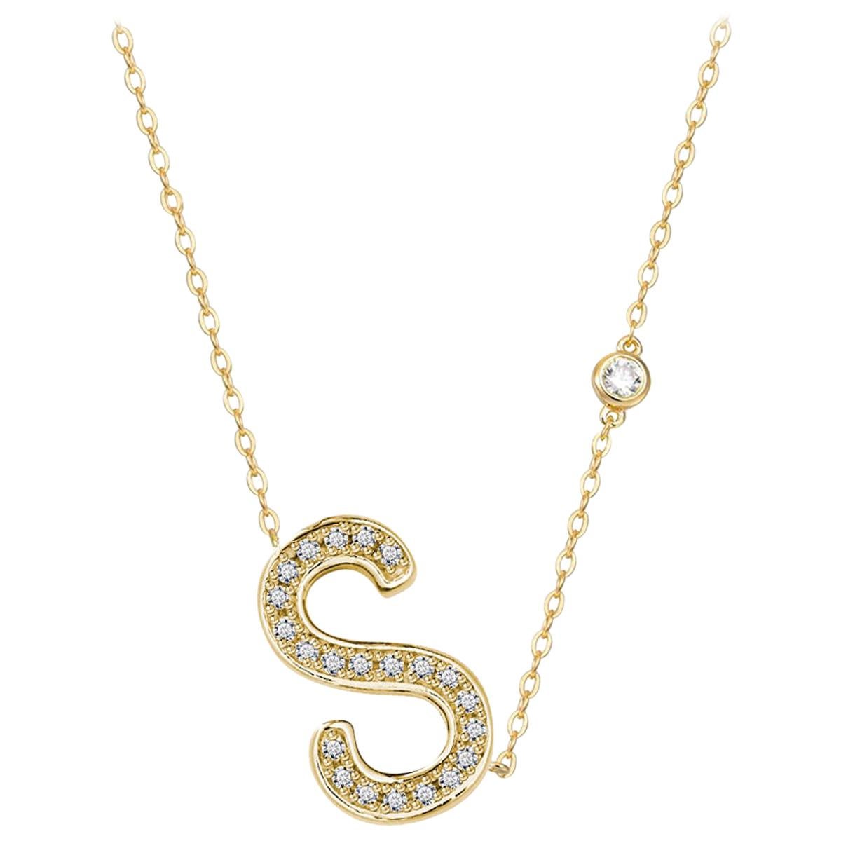 A Initial Bezel Chain Necklace For Sale at 1stDibs