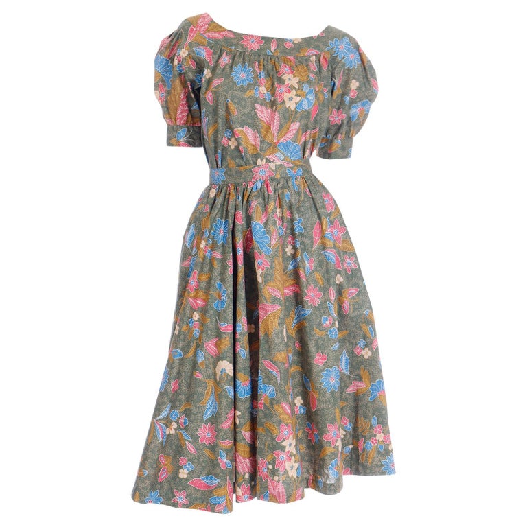 S/S 1986 Yves Saint Laurent Vintage YSL Botanical Blouse and Skirt 2 Pc ...