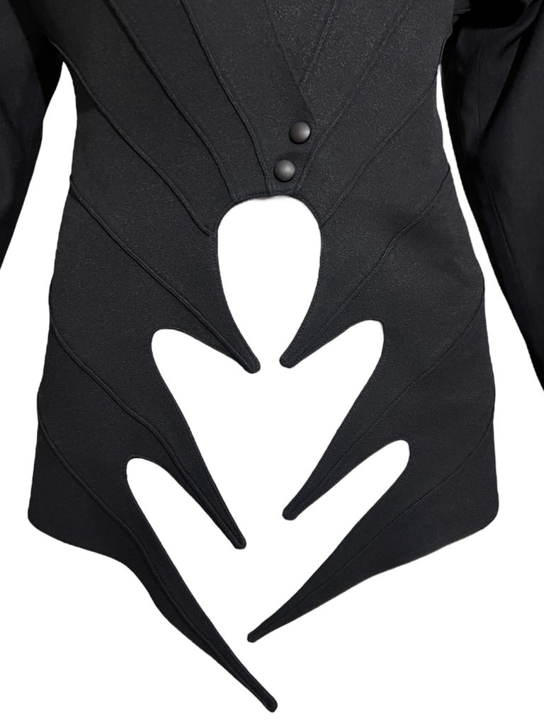 S/S 1989 Thierry Mugler Sculptural Black Pointy Spiked Runway Jacket ...