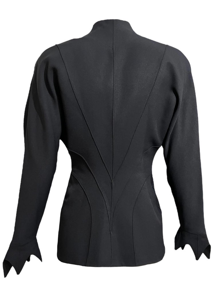 S/S 1989 Thierry Mugler Sculptural Black Pointy Spiked Runway Jacket ...
