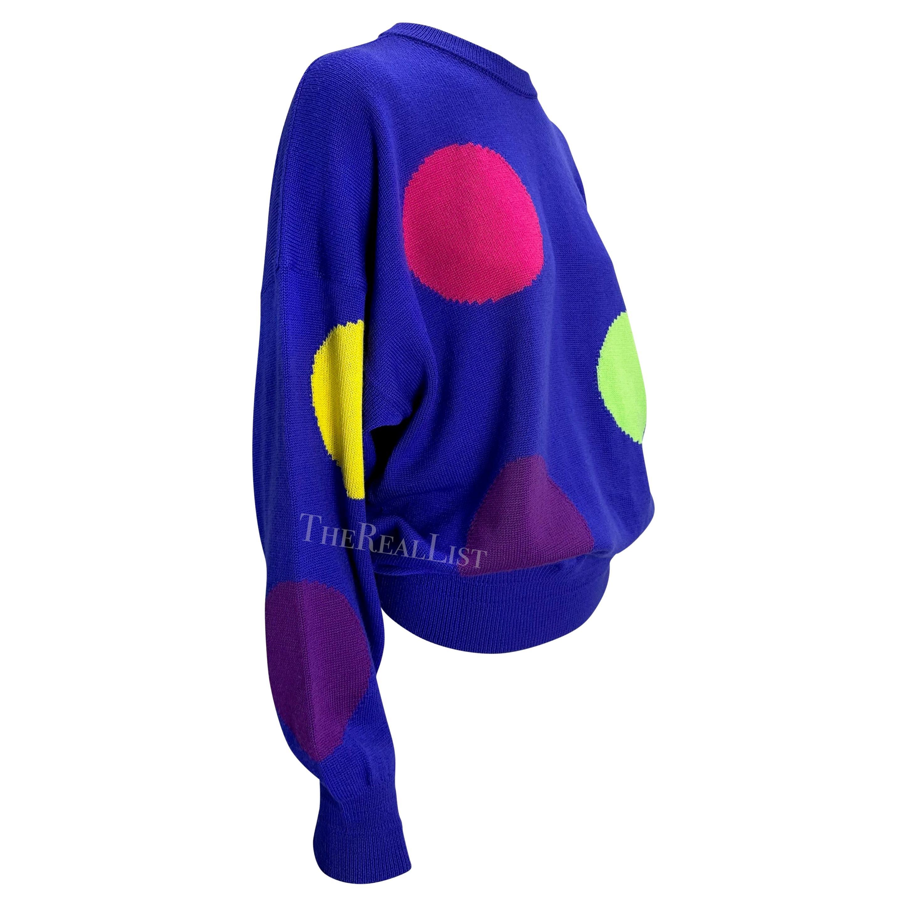 S/S 1991 Gianni Versace Men's Runway Blue Wool Multicolor Polka Dot ...