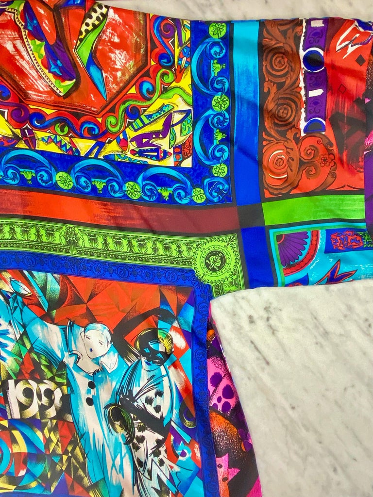 S/S 1991 Gianni Versace Runway Silk Pop Art Print Multicolor Tunic ...