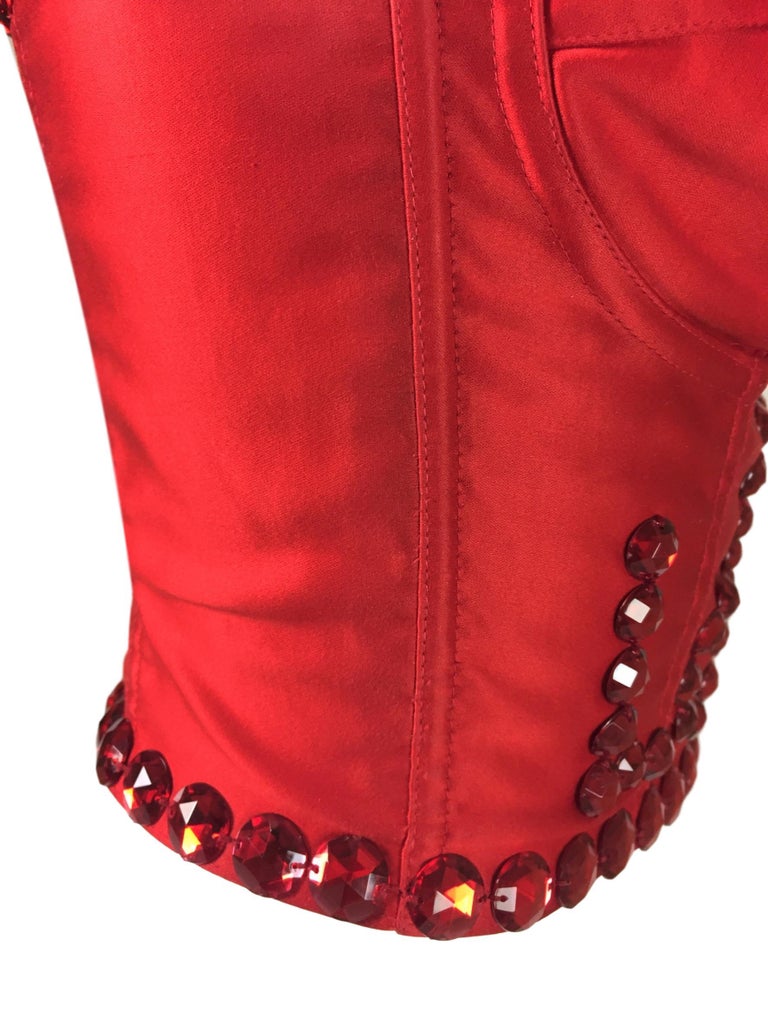 Ss 1992 Dolce And Gabbana Runway Sex And Love Red Crystal Corset