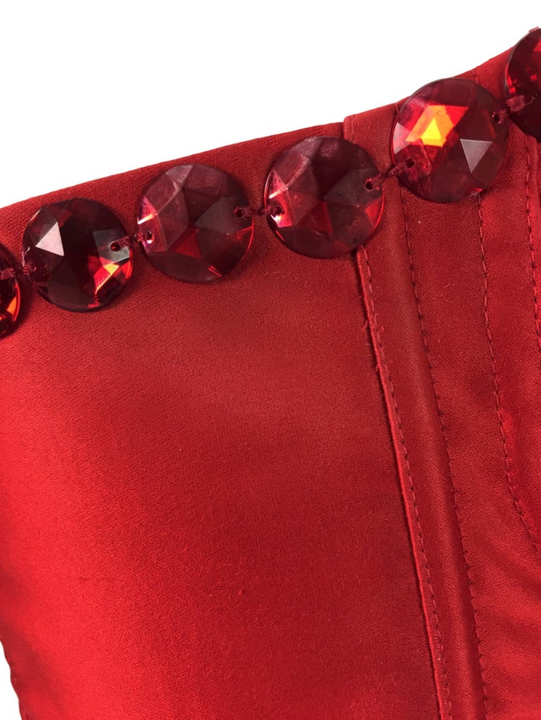 Ss 1992 Dolce And Gabbana Runway Sex And Love Red Crystal Corset
