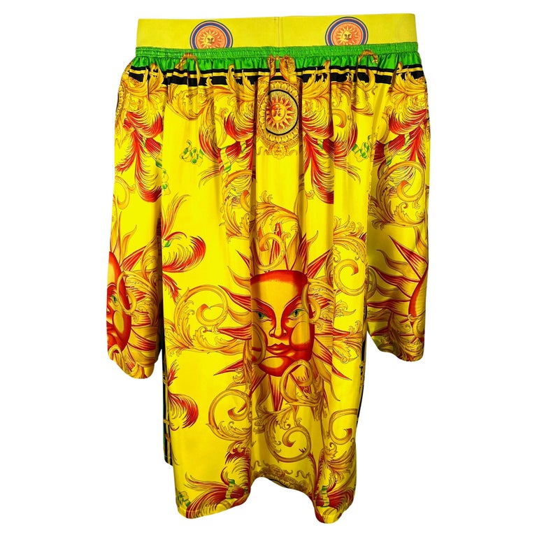 S/S 1993 Gianni Versace Couture Miami Sun Baroque Print Silk Tunic Top ...