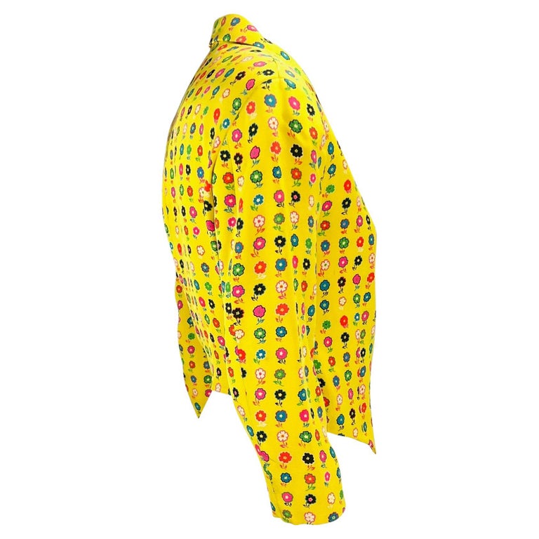 S/S 1993 Gianni Versace Couture Runway Yellow Floral Medusa Blazer ...