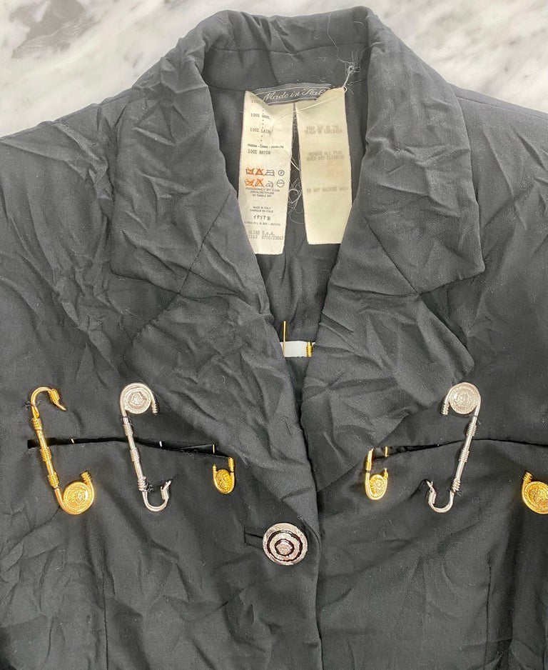 S/S 1994 Gianni Versace Couture Medusa Safety Pin Blazer Runway For ...