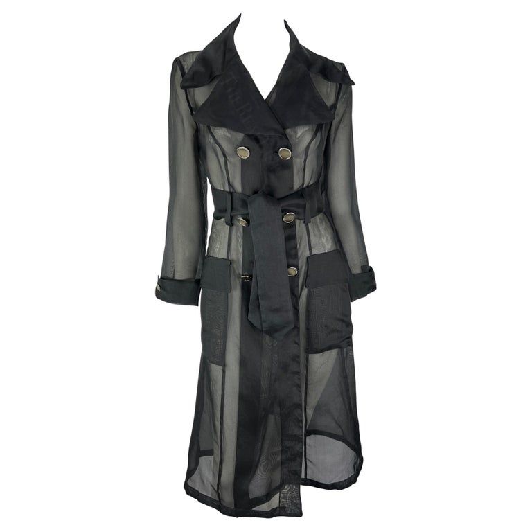 S/S 1995 Dolce and Gabbana Runway Black Sheer Silk Double Breasted ...
