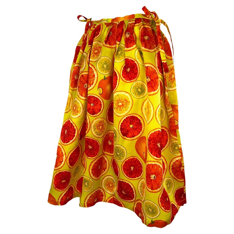 S/S 1995 Gucci by Tom Ford 1st Runway Citrus Fruit Print Silk Balloon ...