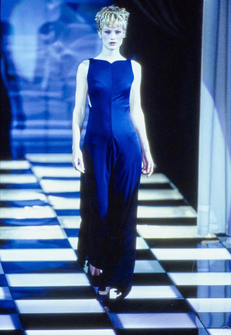 S/S 1996 Gianni Versace Princess Diana Black Scalloped Gown Ad Campaign ...