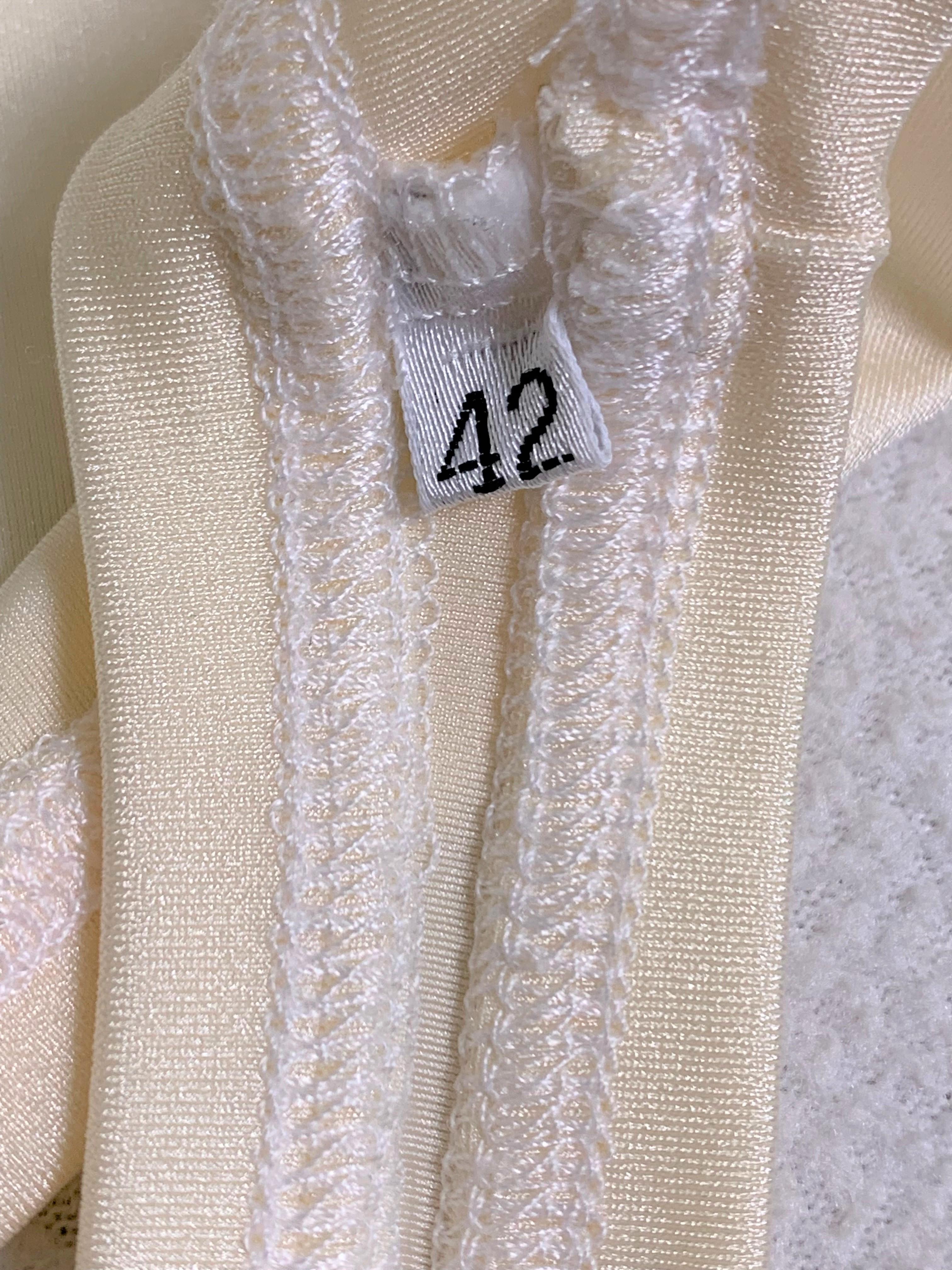 S/S 1996 Gianni Versace Sheer Pearl Ivory Nylon Bodycon Medusa Logo ...
