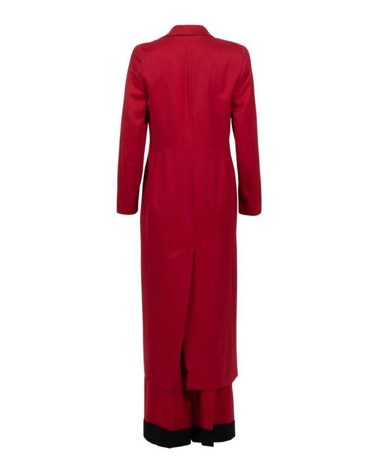 S/S 1997 Givenchy Long Red Jacket and Wrap Trouser Set at 1stDibs
