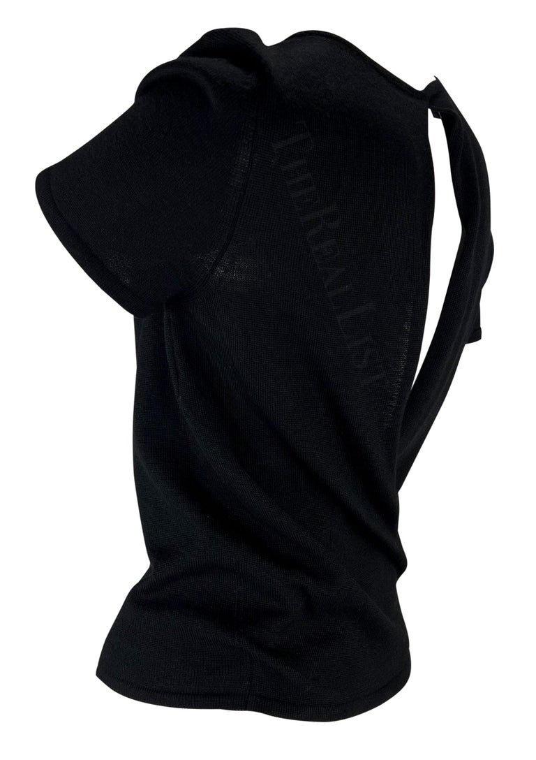 S/S 1997 Gucci by Tom Ford Open Back Black Stretch Knit Short-Sleeve ...