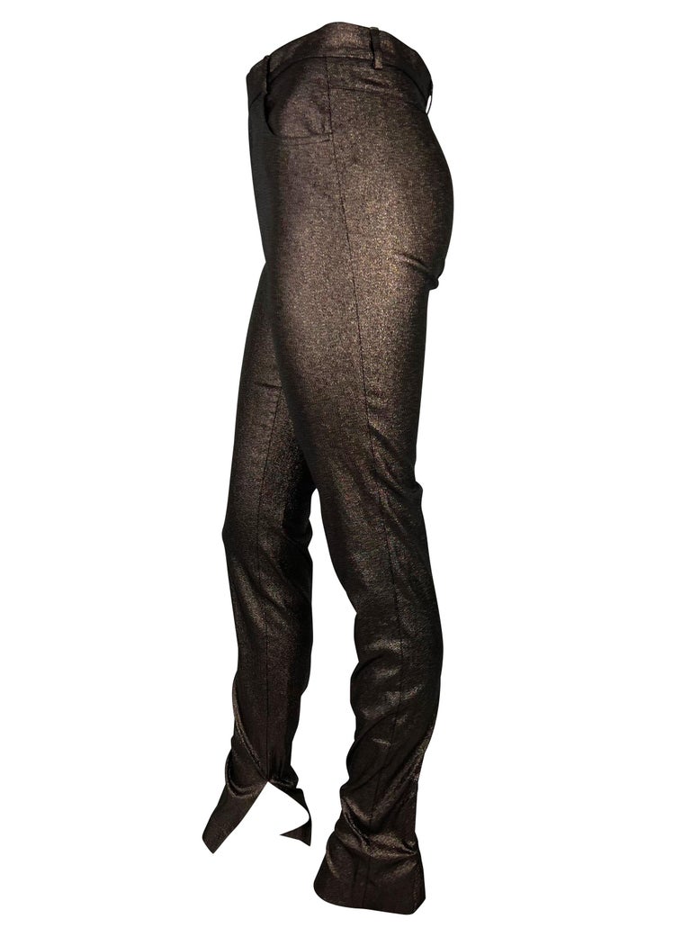S/S 1997 Gucci by Tom Ford Runway Ad Copper Metallic Skinny Lurex ...