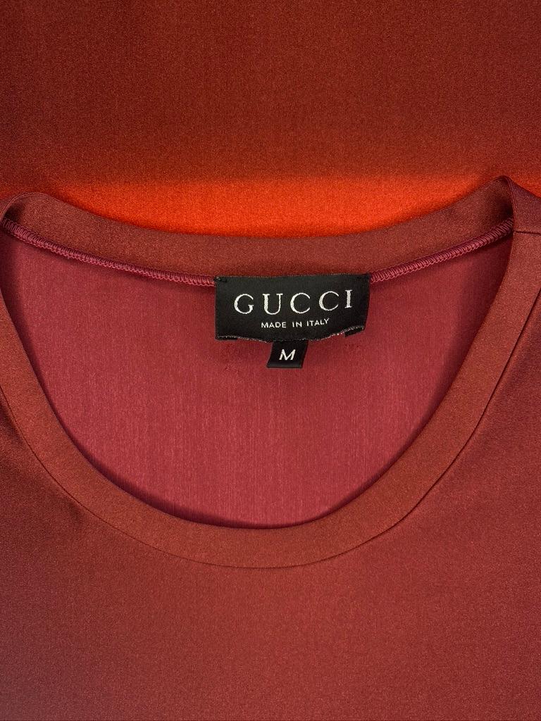 S/S 1997 Gucci by Tom Ford Vogue Cover 'G' Medallion Red Ombré Stretch ...