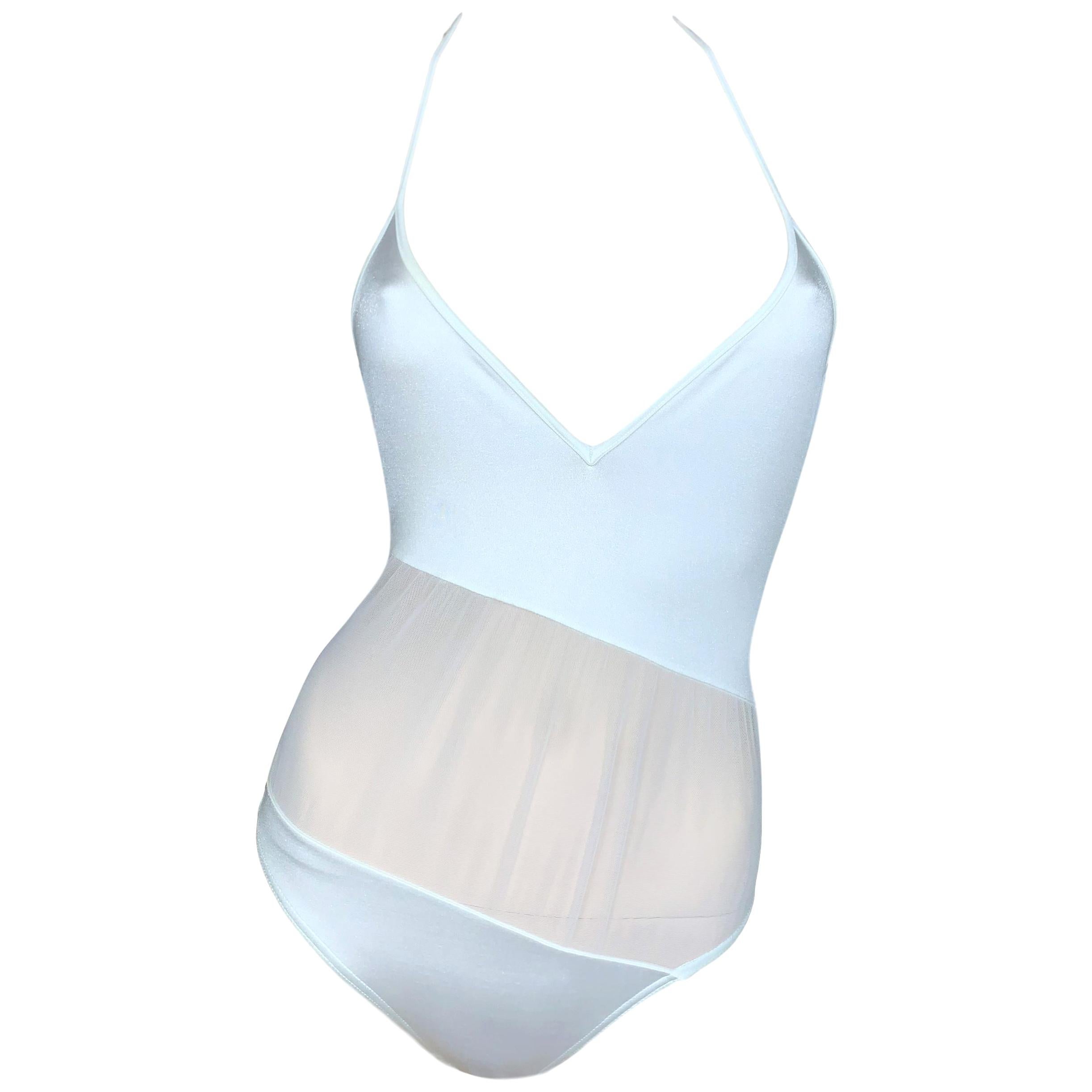 S/S 1997 Gucci Tom Ford Sheer White Mesh Plunging Swimsuit For Sale at ...