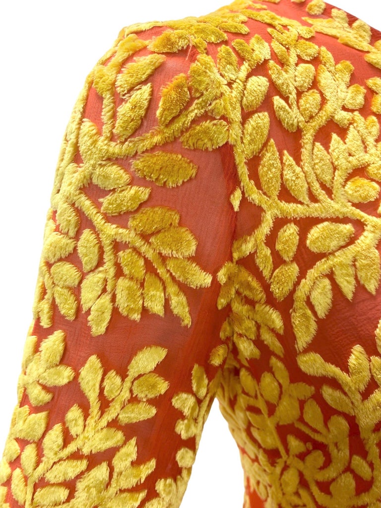 S/S 1997 Vintage Gianni Versace Couture Floral Devore Velvet Shirt For ...