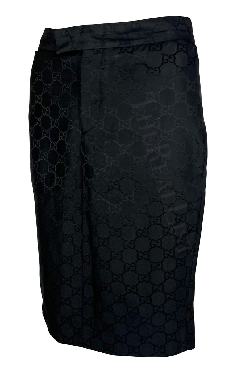 S/S 1998 Gucci by Tom Ford Black 'GG' Monogram Runway Skirt For Sale at ...