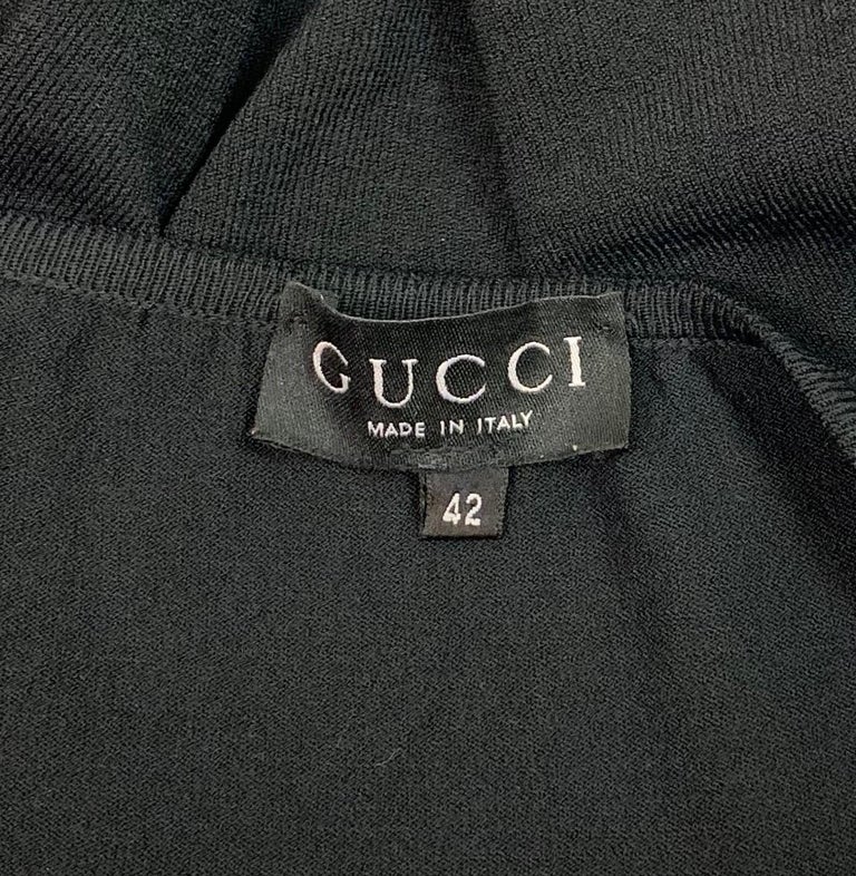 S/S 1998 Gucci by Tom Ford Black Knit Bodycon Double Leather Strap Top ...