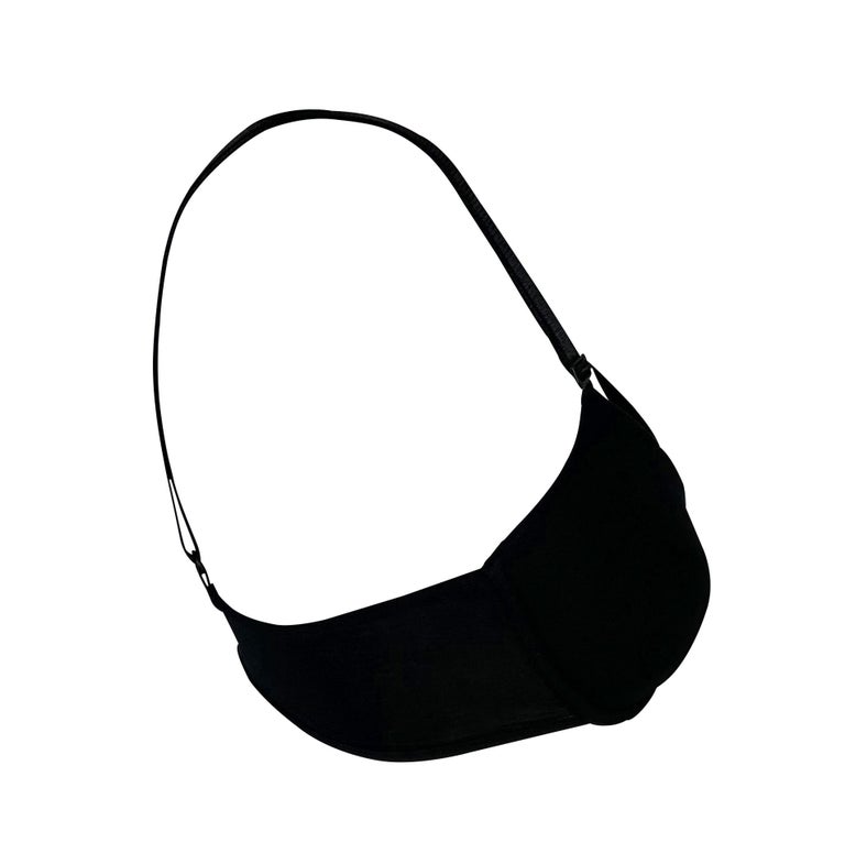 S/S 1998 Gucci by Tom Ford Rhinestone G Logo Black Satin Bra For Sale ...