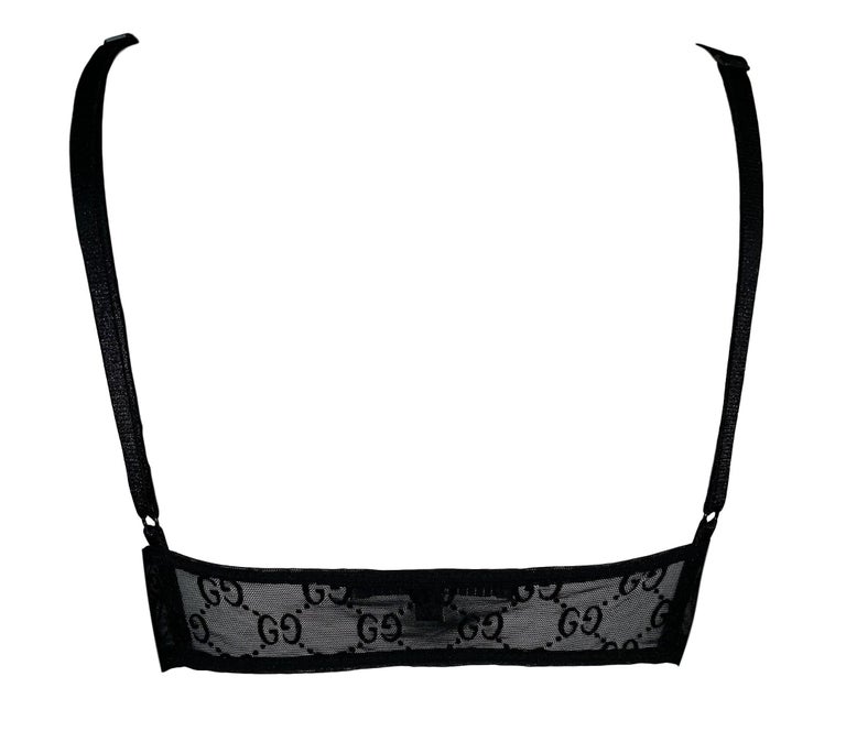 S/S 1998 Gucci by Tom Ford Runway Black Raised Logo Monogram Crystal ...