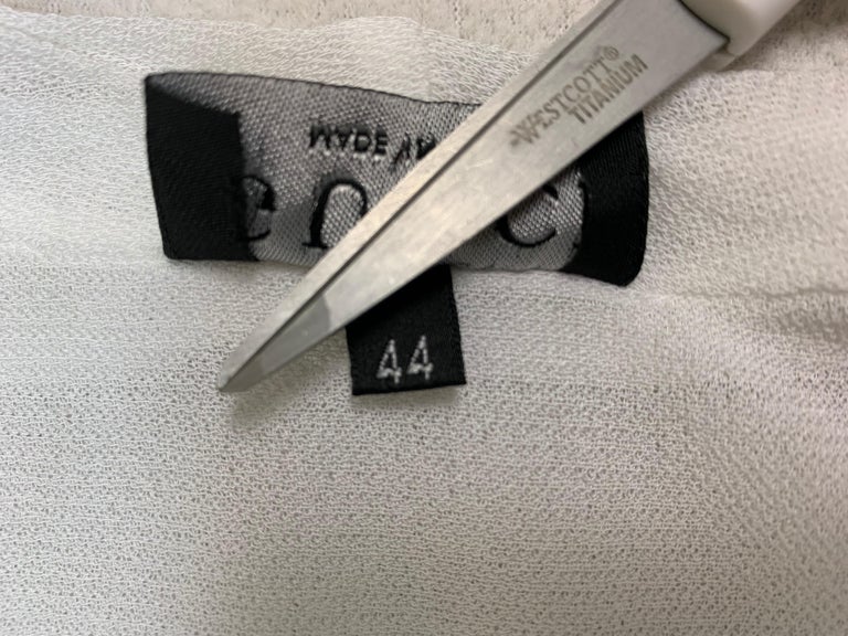 S/S 1998 Gucci by Tom Ford Sheer White GG Logo Buckle Top at 1stDibs