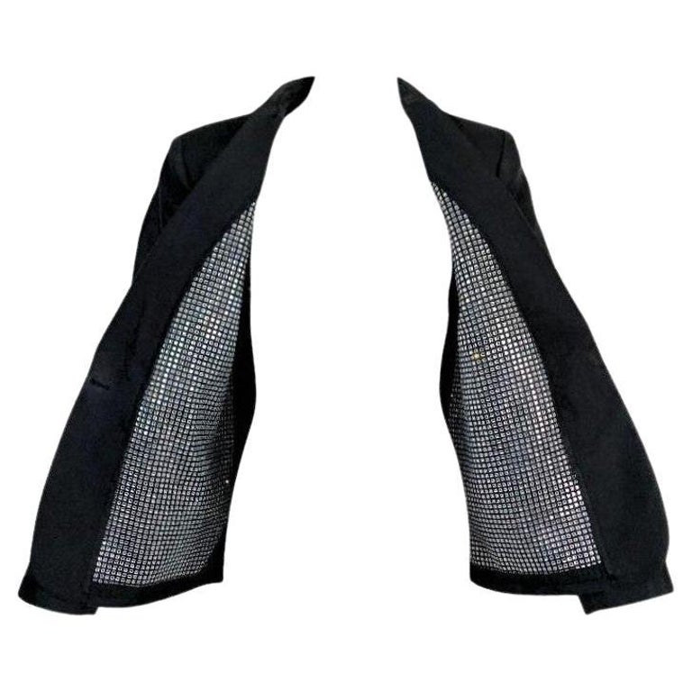 S/S 1998 Gucci Tom Ford RARE Runway Crystal Black Structured Jacket For ...
