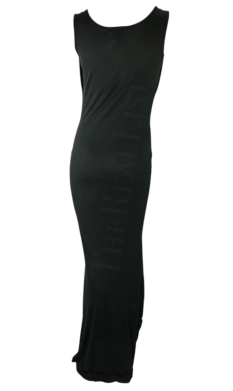 S/S 1998 Vivienne Westwood Couture Dark Green Draped Sheer Bodycon Maxi ...